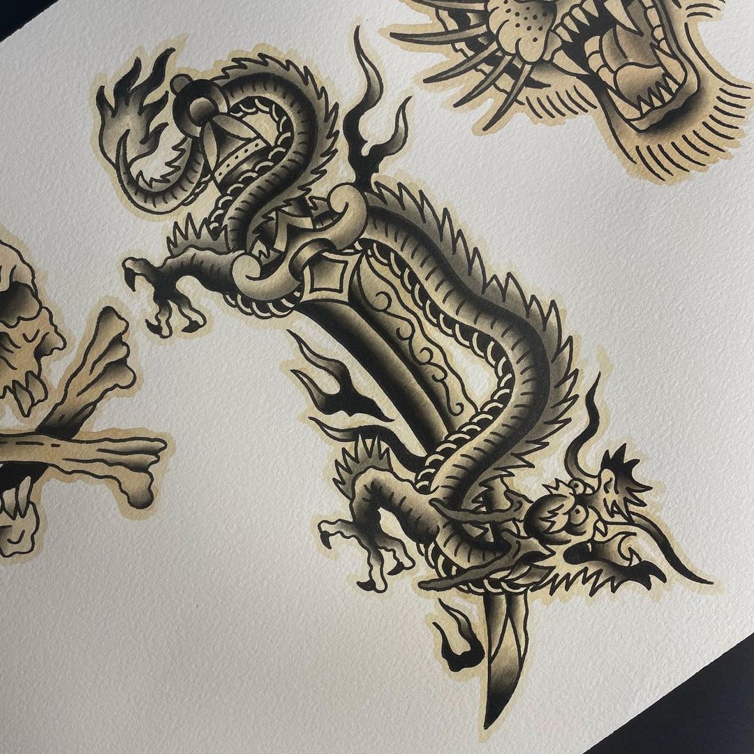 Dragon Dagger Tattoo